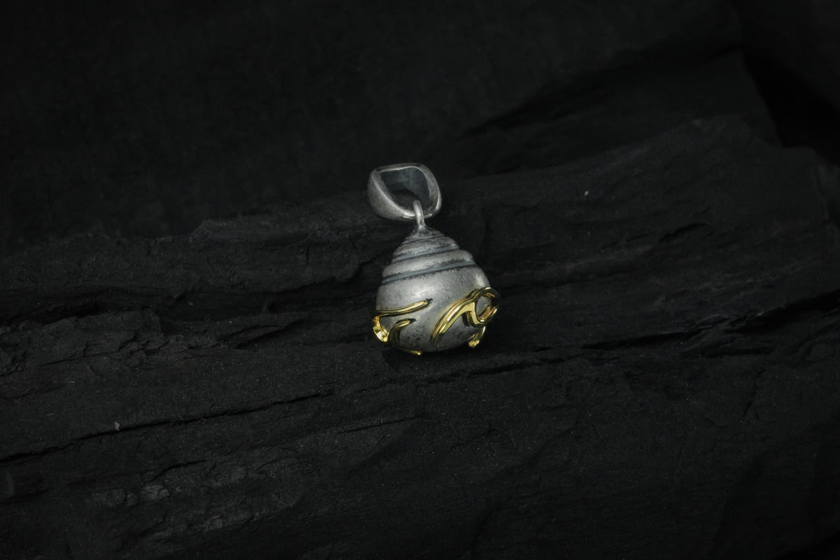 Silver Hoju amulet with gold flames ( Limited Edition ) – TachibanaCo