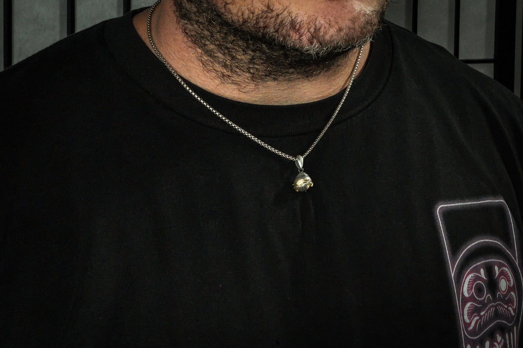 Silver Hoju amulet with gold flames ( Limited Edition ) – TachibanaCo